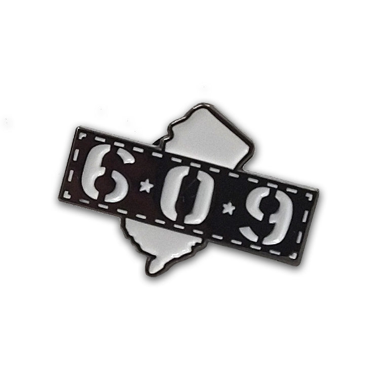 609 Area Code Stamp Enamel Pin – True Jersey