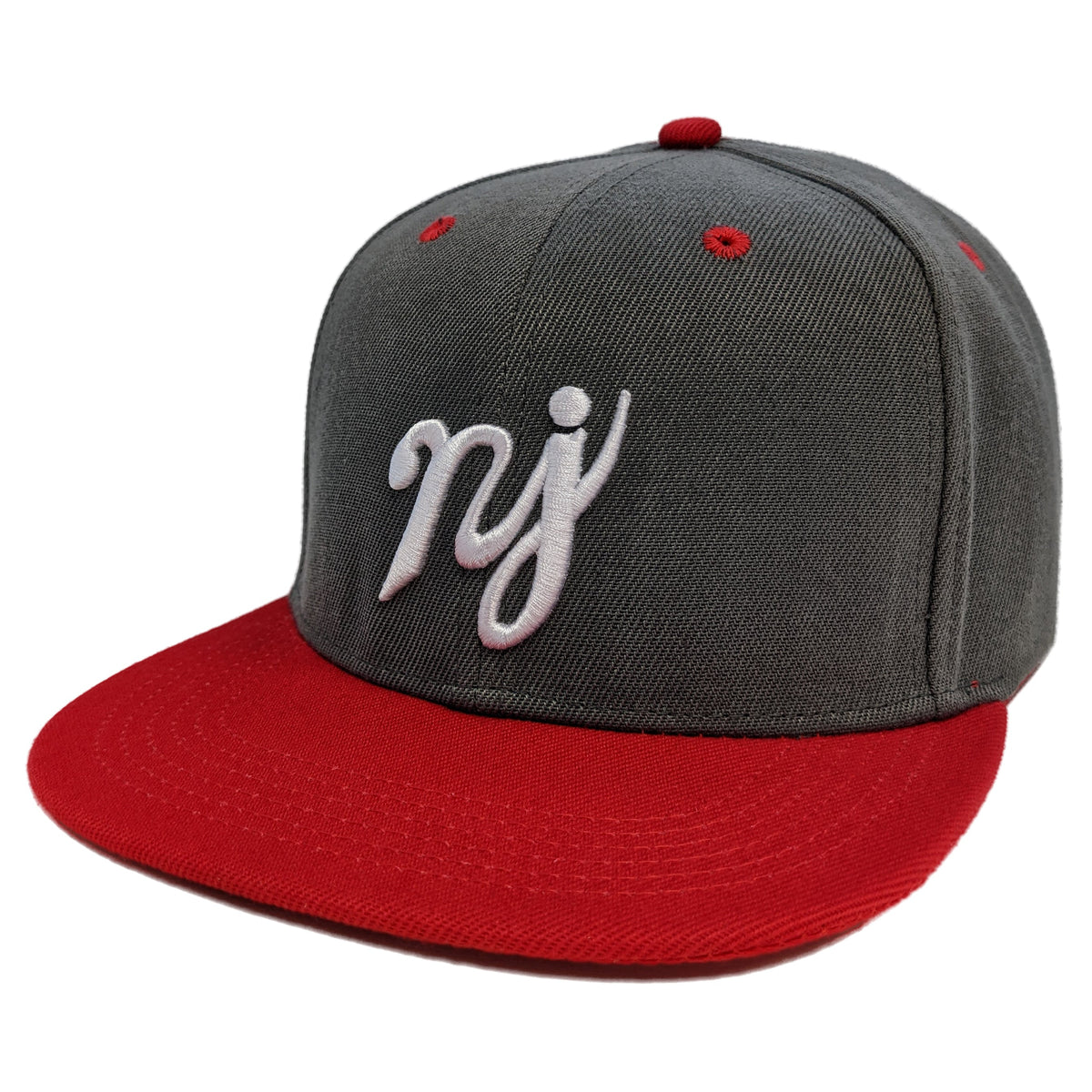 Red + Heather Grey "NJ" Hat – True Jersey